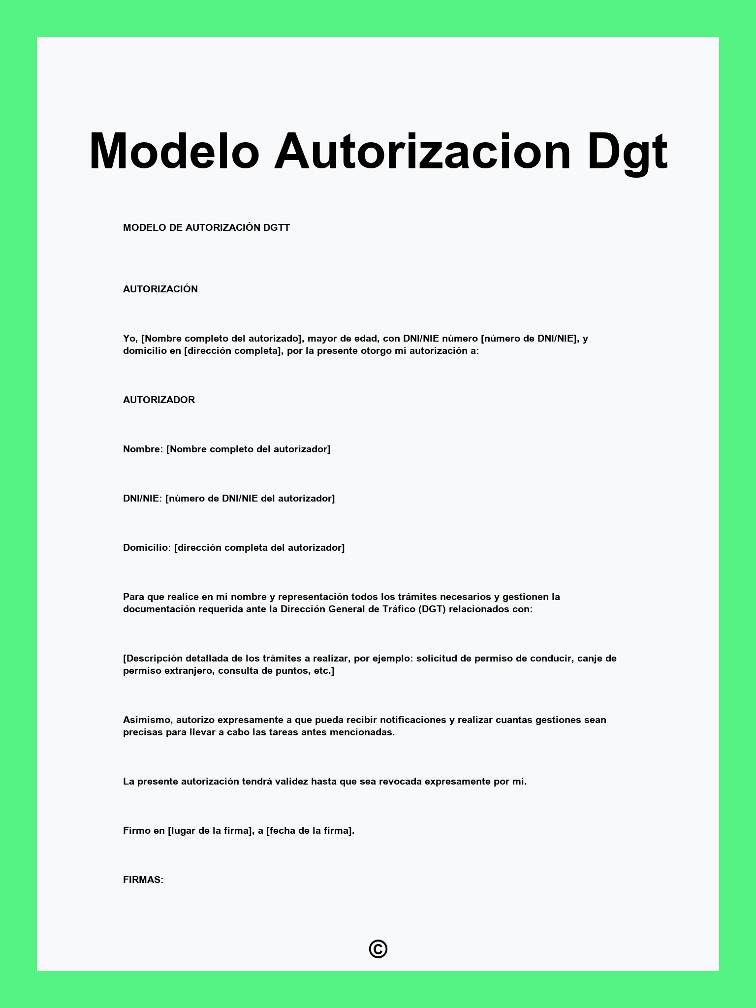 Modelo Autorizacion Dgt