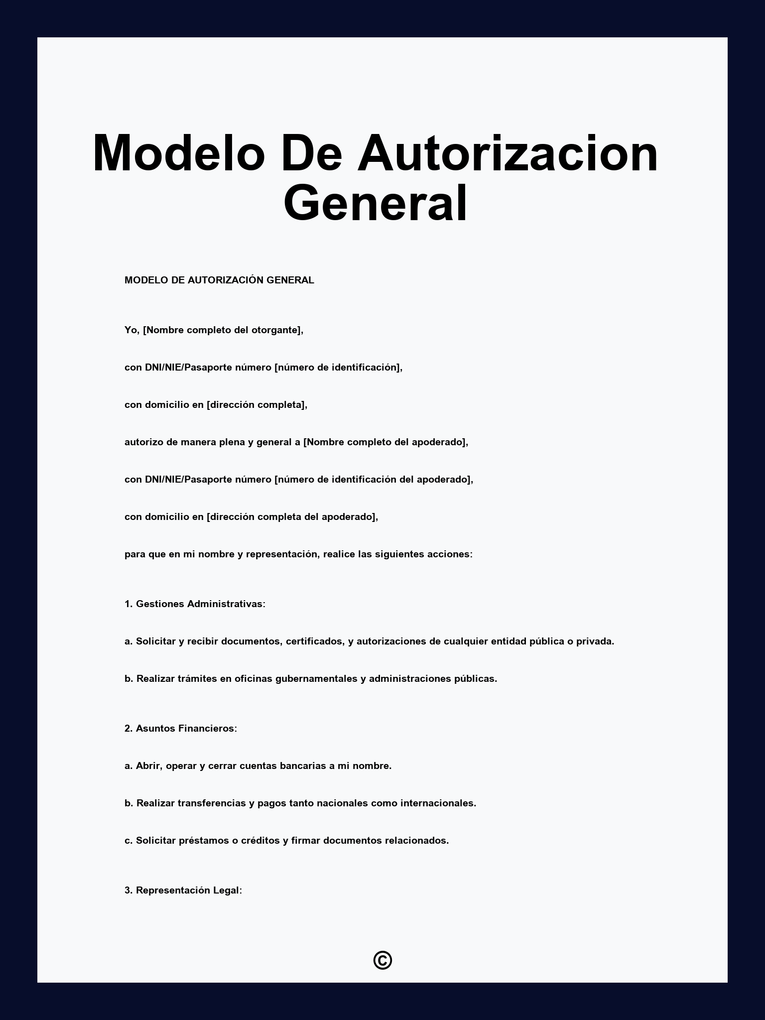 Modelo De Autorizacion General