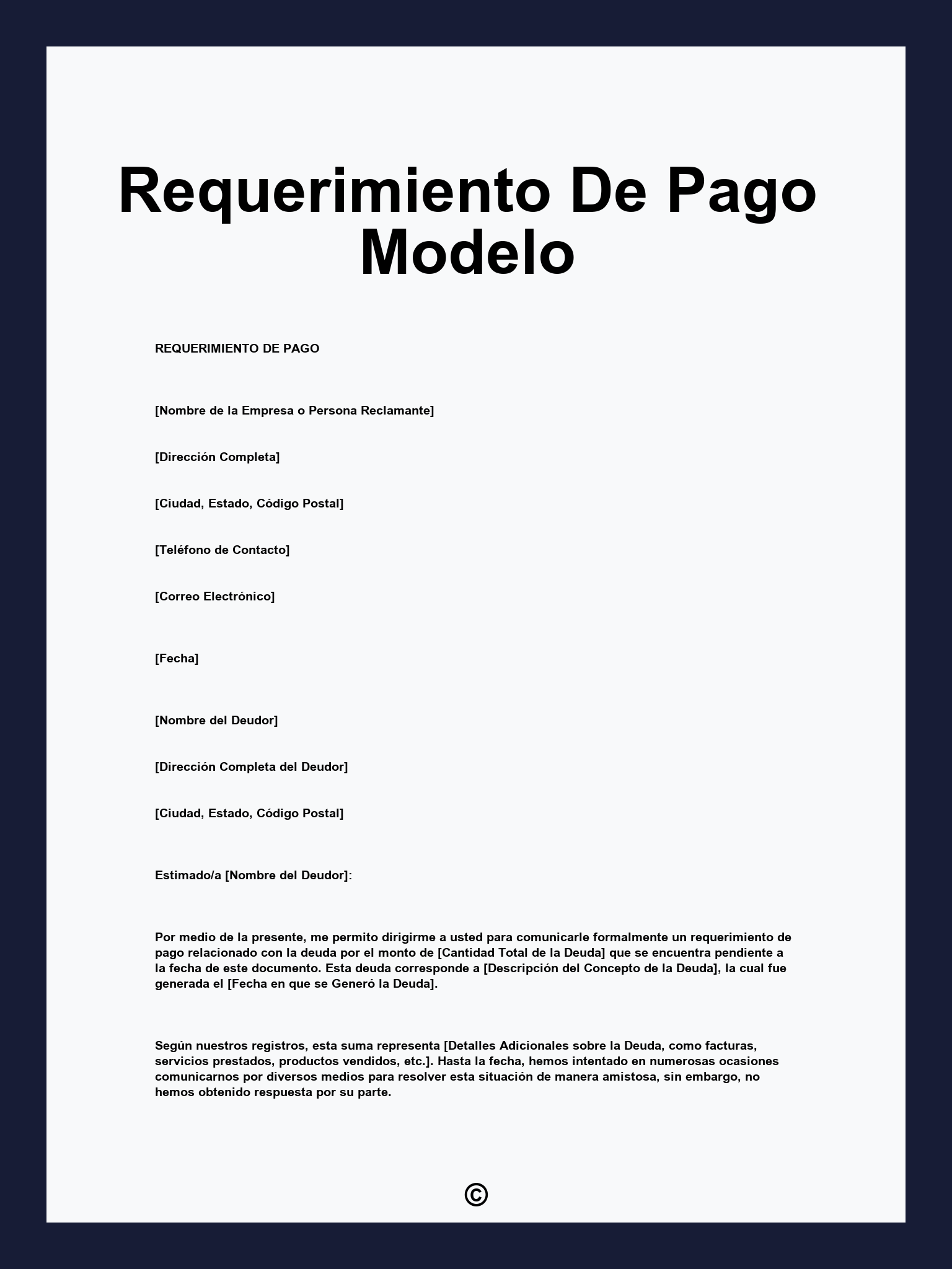 Requerimiento De Pago Modelo